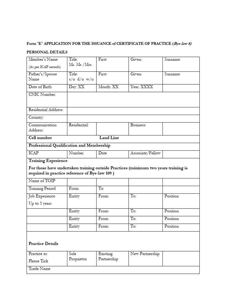 Form E | PDF