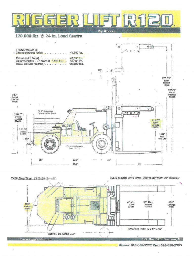 Rigger Lift r120 With Boom Specs | PDF