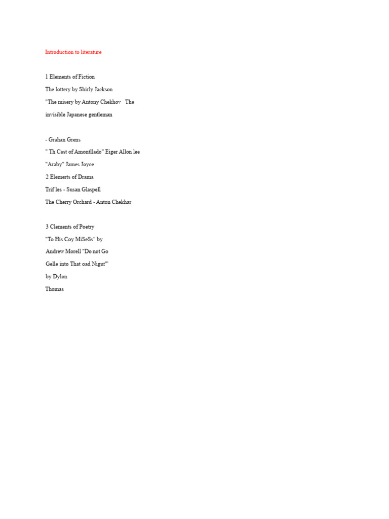 Elements of Fiction, Drama, and Poetry | PDF | Narration | Allegory