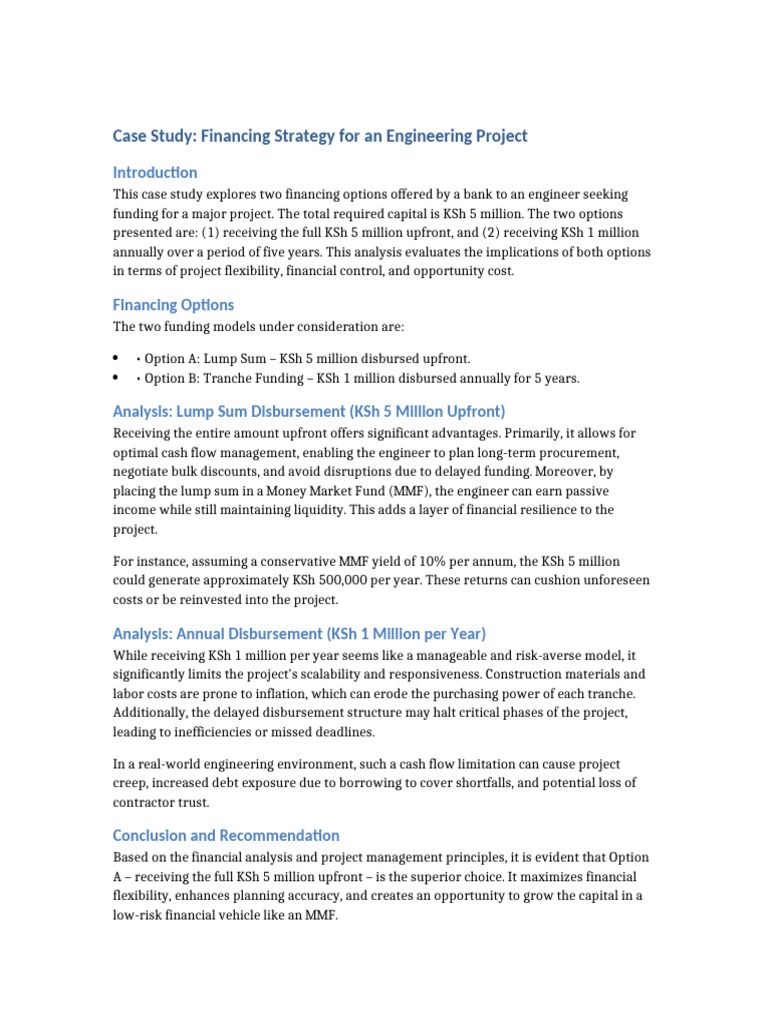 Financing Case Study | PDF | Present Value | Money