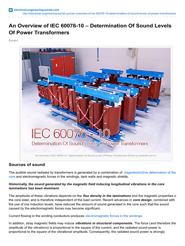 IEC 60076-10: Power Transformer Noise Levels | PDF | Sound | Transformer