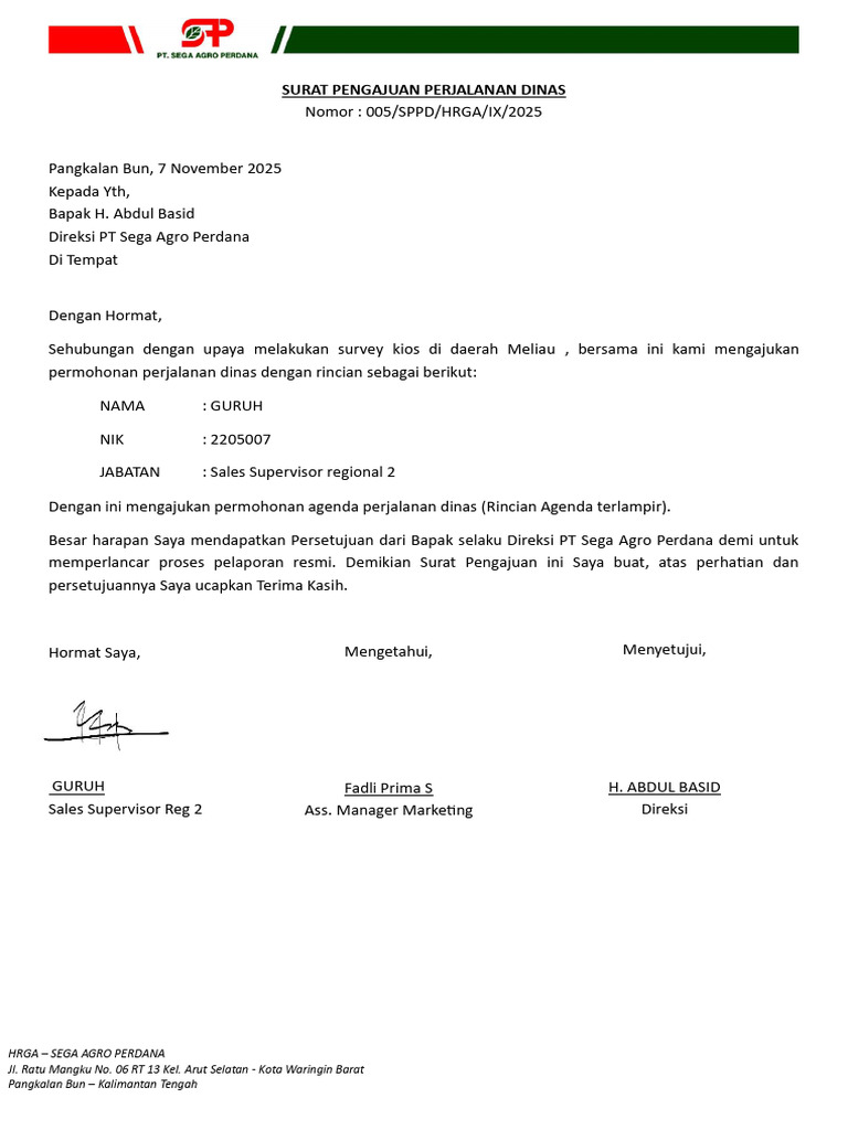 pengajuan sppd | PDF