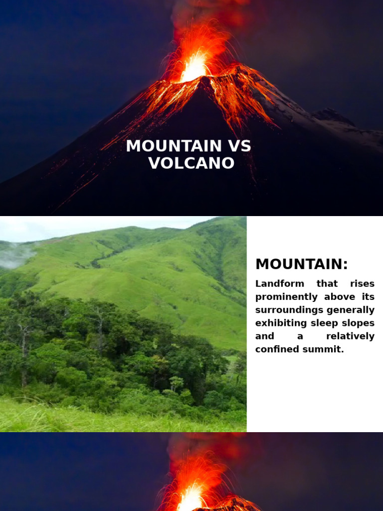 Differences Between Mountains and Volcanoes | PDF