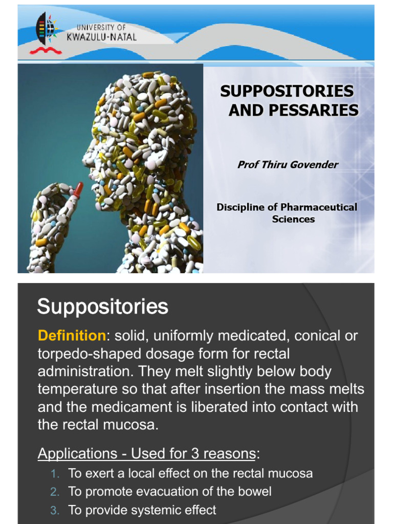 Suppositories and Pessaries | PDF | Rectum | Polyethylene Glycol