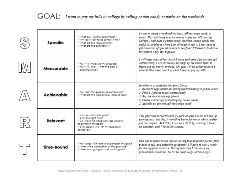 Smart Goals Example | PDF | Goal
