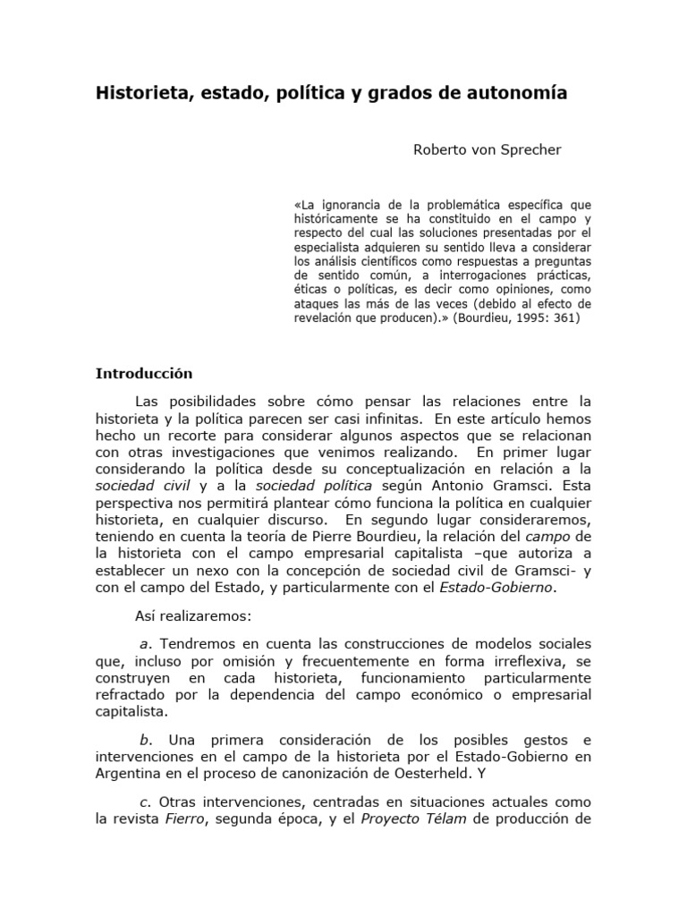 Von Sprecher Creencias Bien Fundadas | PDF | Antonio Gramsci | Cómics