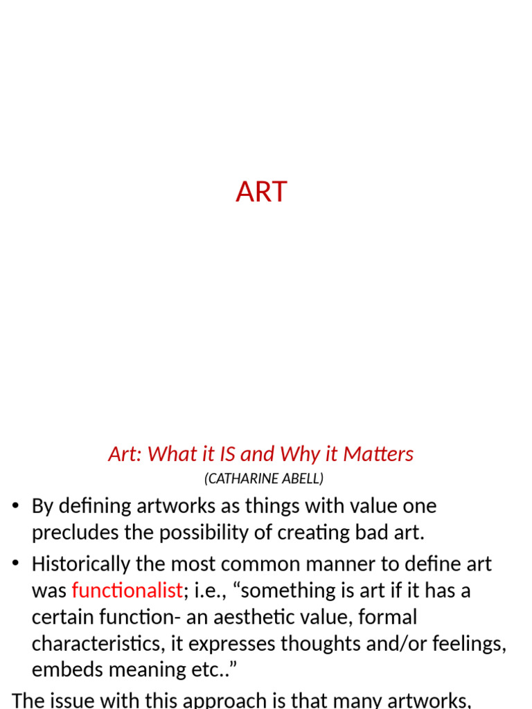 Art 1 | PDF | Aesthetics | Liberal Arts Education