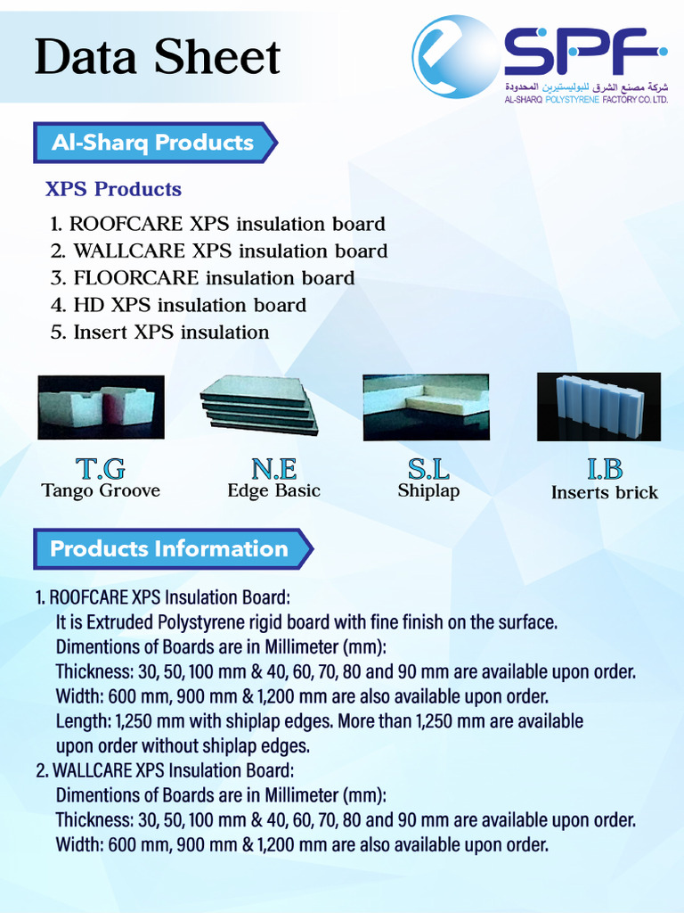 XPS Data Sheet Alsharq PDF | PDF