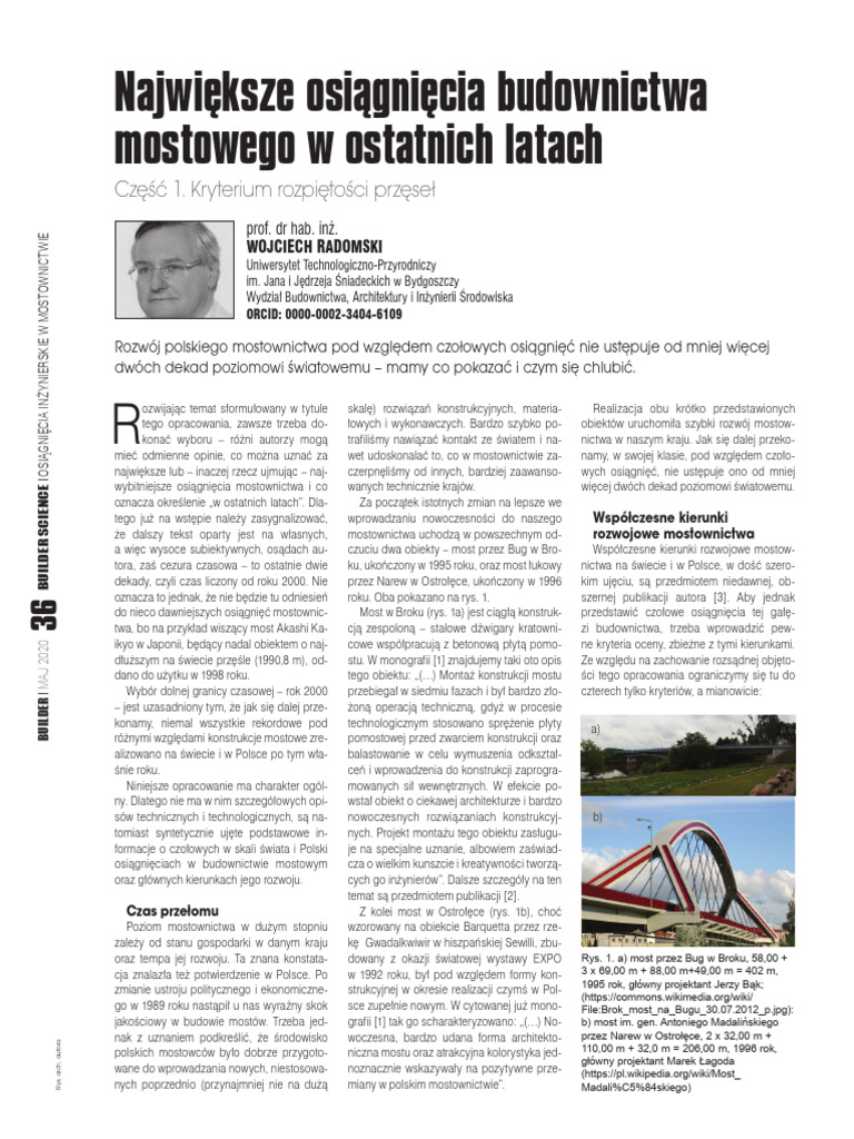 Najwieksze Osiągnięcia Budow. Mostowego | PDF