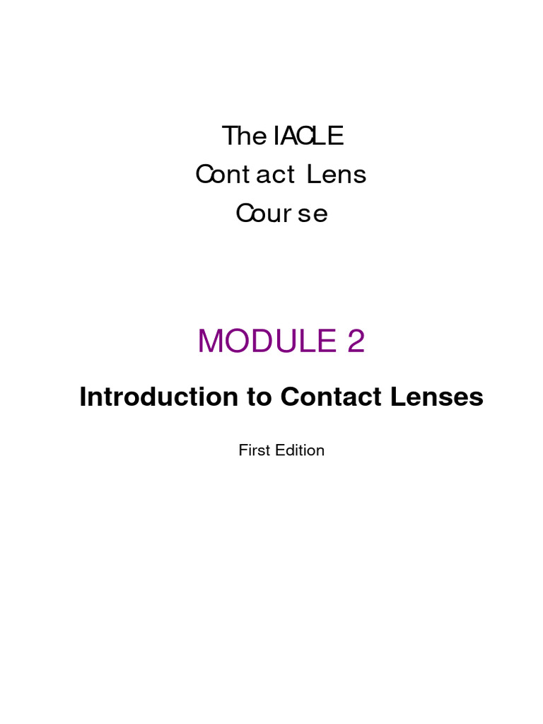 Iacle 2 Intro. to Cls | PDF | Contact Lens | Cornea