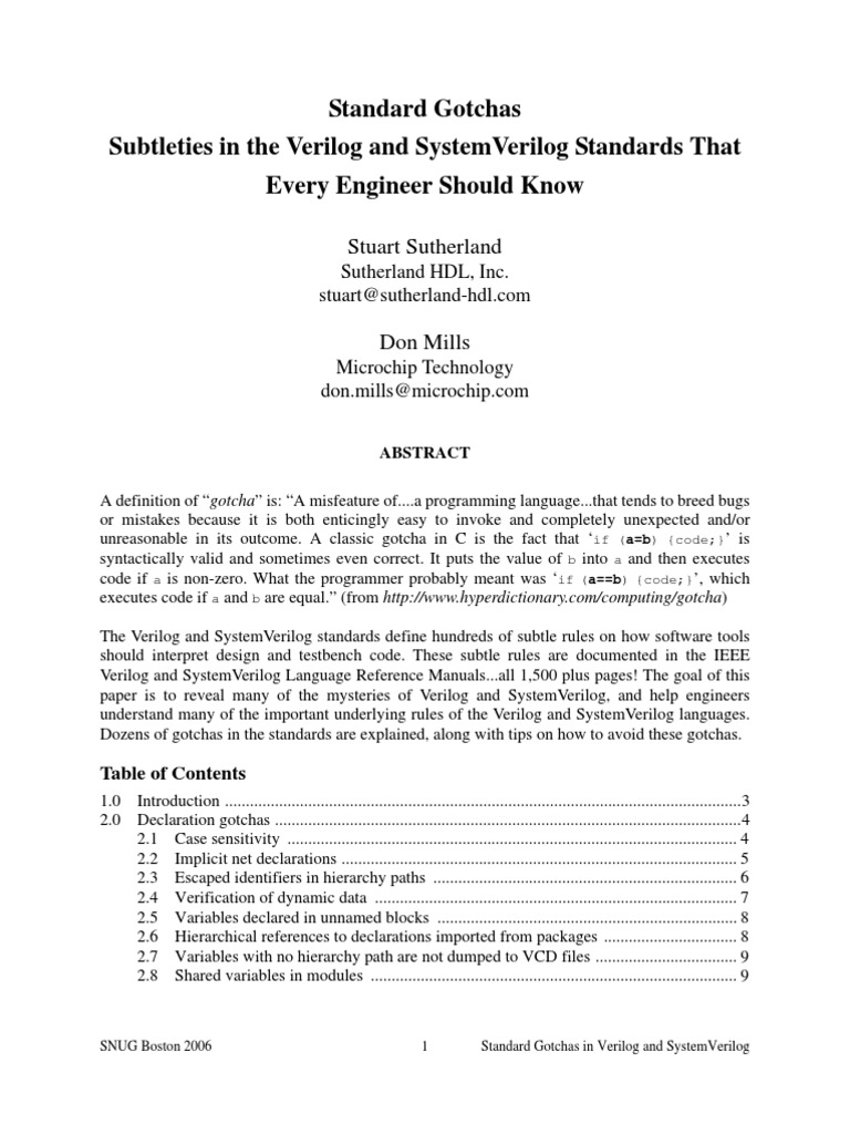 Verilog Gotchas Part1 Pdf Scope Computer Science Variable