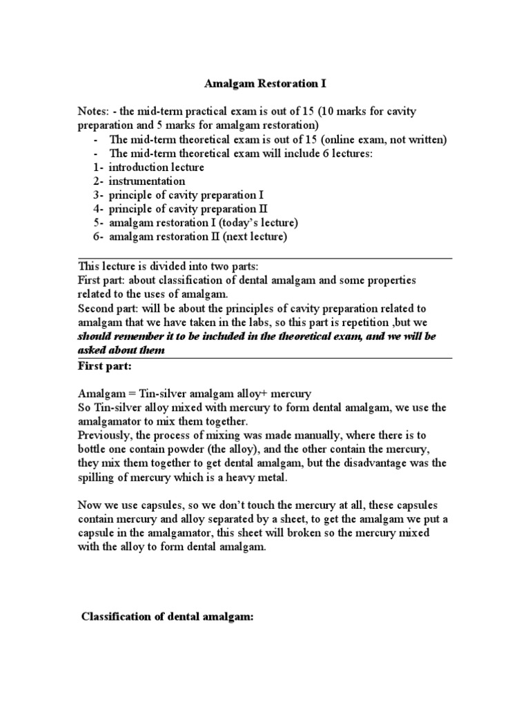 Amalgam Restoration I | PDF | Alloy | Building Engineering
