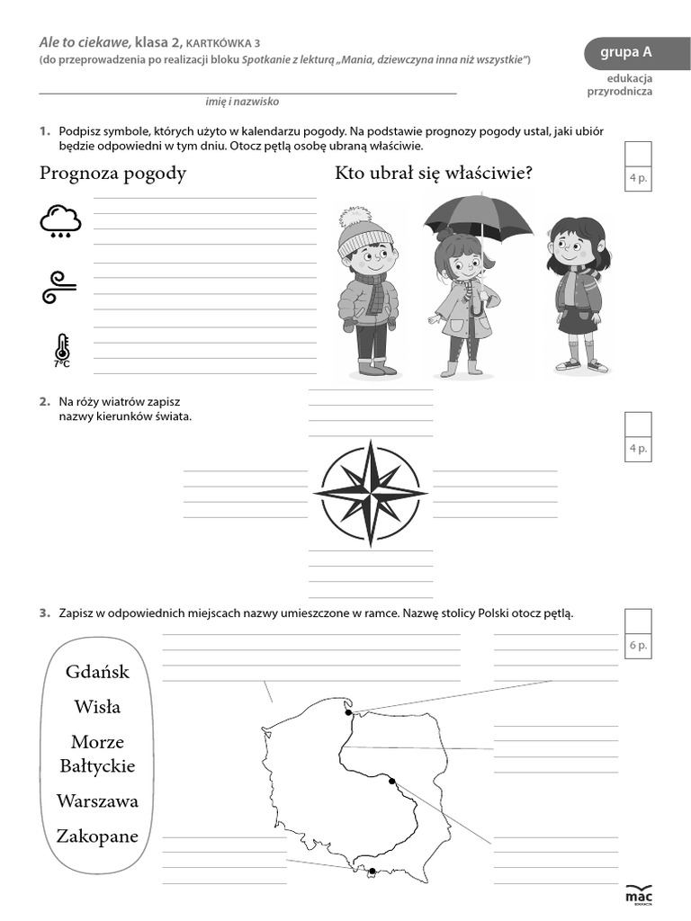Kartkowka NR 3 Przyroda Kl2 Grupa A | PDF