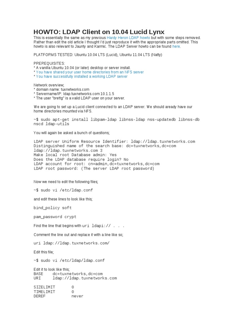 How To Ldap Client | PDF | Osi Protocols | Computer Security