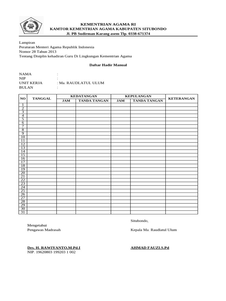 Absen Manual | PDF