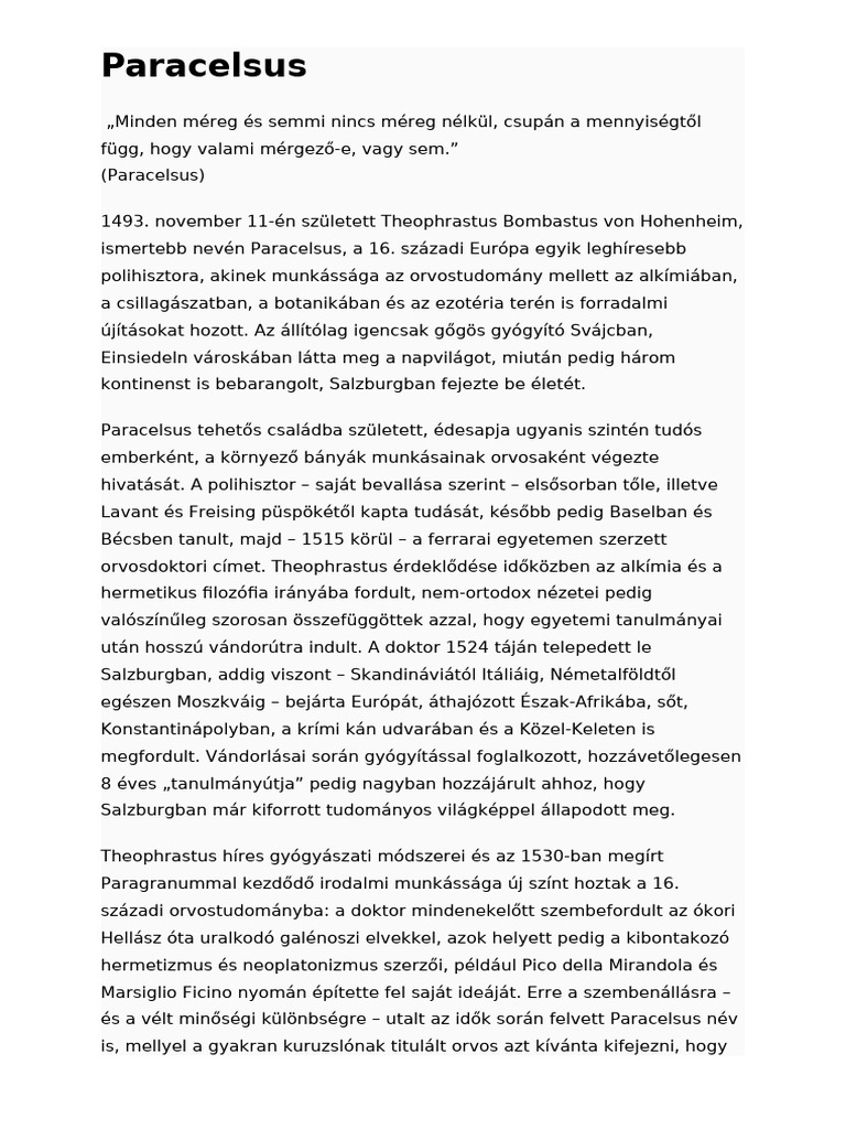 Paracelsus | PDF