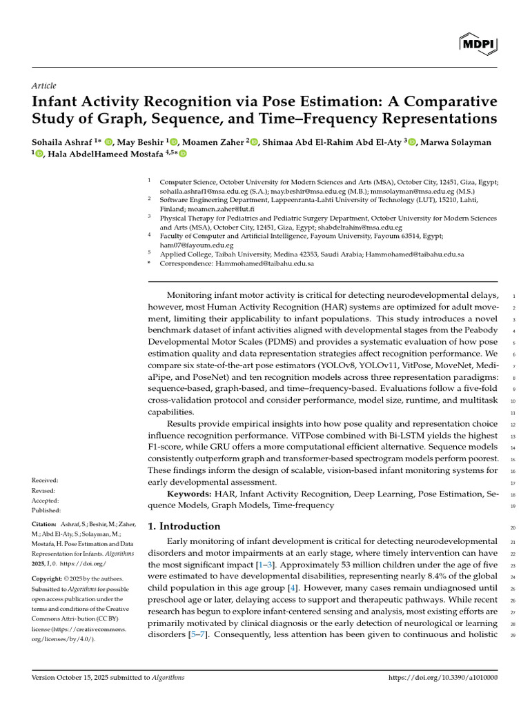 Infant Activity Recognition via Pose Estimation | PDF | Wavelet ...