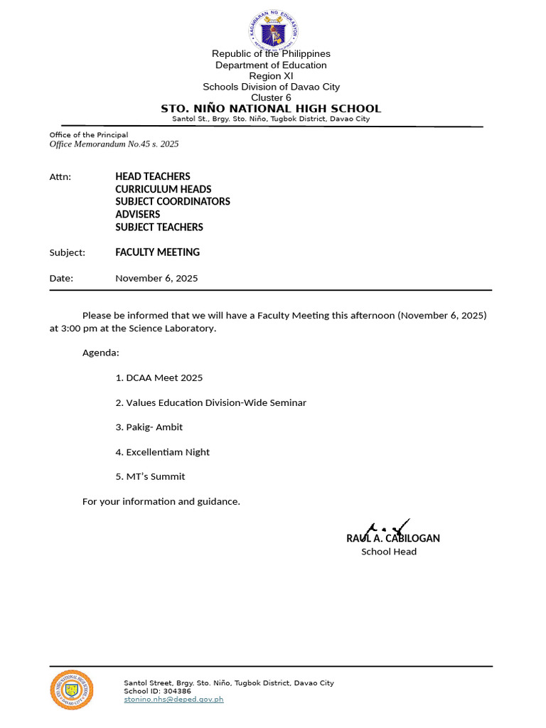 SM 45 Emergency Faculty Meeting | PDF