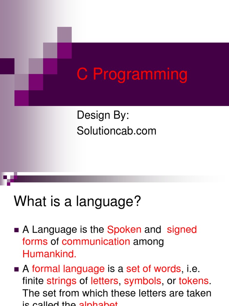 An Introduction To The C Programming Language Pdf C Programming Language Notation