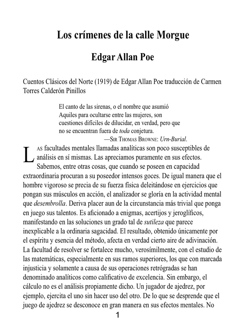 Alan Poe Crimen Rua 25 | PDF | Edgar Allan Poe | Verdad
