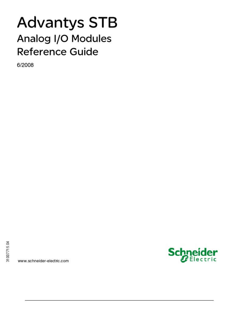 Advantys STB: Analog I/O Modules Reference Guide | PDF | Set Top Box ...