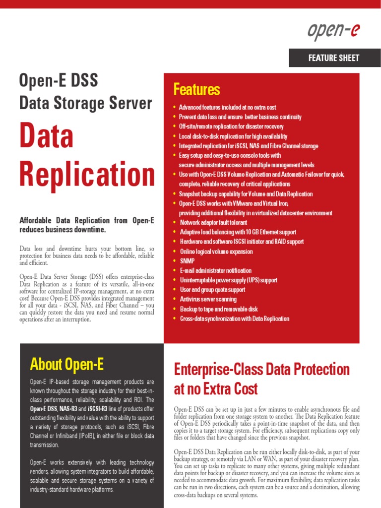 Open-E Data Replication | PDF | Replication (Computing) | Backup