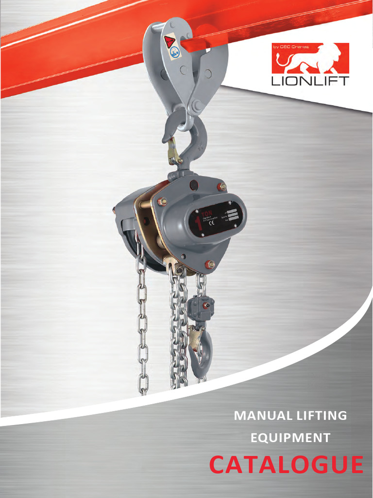 Manual Lifting Equipment Eng | PDF | Crane (Machine) | Bearing (Mechanical)