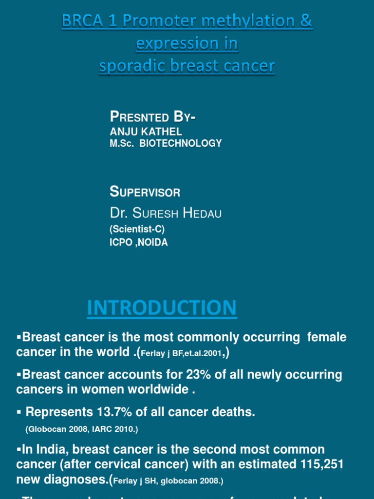 Breast Cancer Final Presentation | PDF | Dna Methylation | Breast Cancer