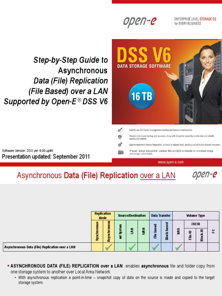 Open E Dss V6 Asynchronous Data Replication Over A Lan Pdf Replication Computing Node