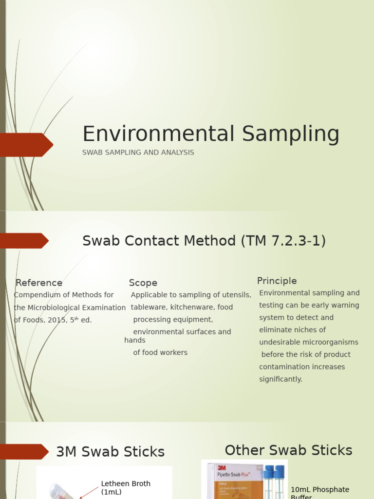 Environmental Swab Sampling Guide | PDF | Disinfectant | Colony Forming ...
