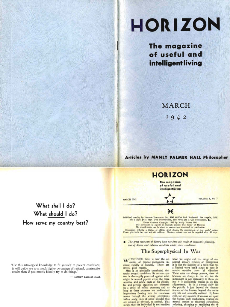 manly p hall horizon-0107-march-1942 | PDF