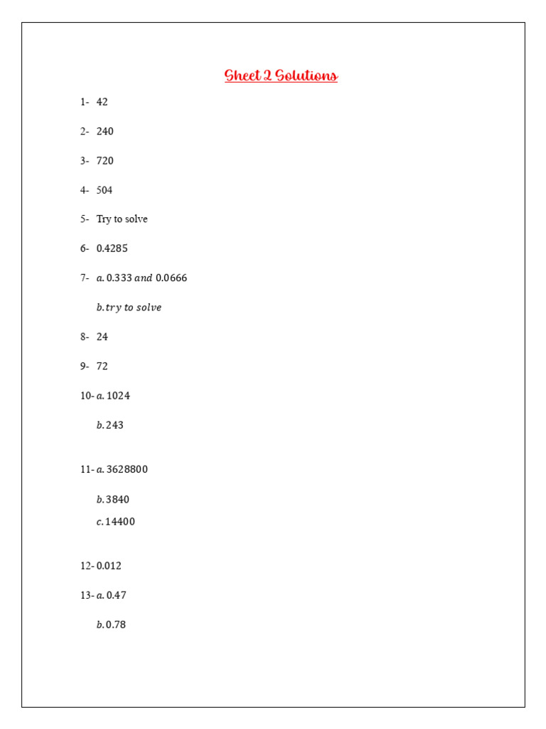 Math Problem Solutions and Answers | PDF