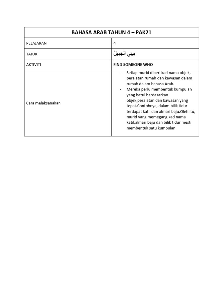 P4-Pak21 Ba Tahun 4 | PDF