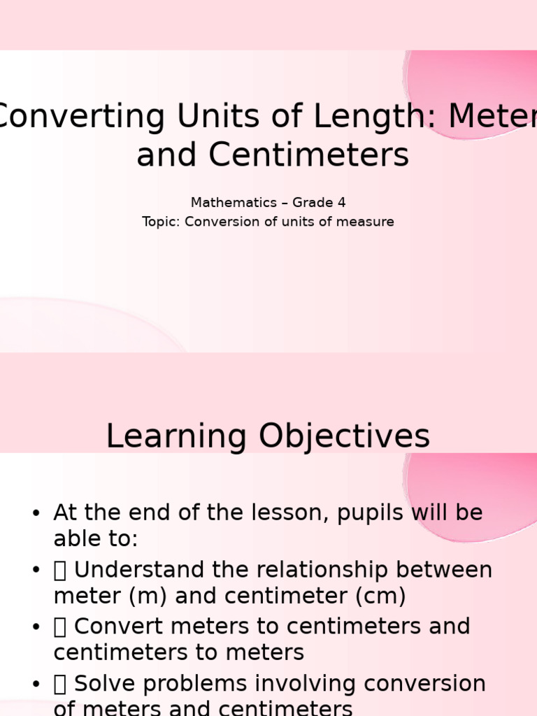 Unit Conversion: Meters to Centimeters | PDF