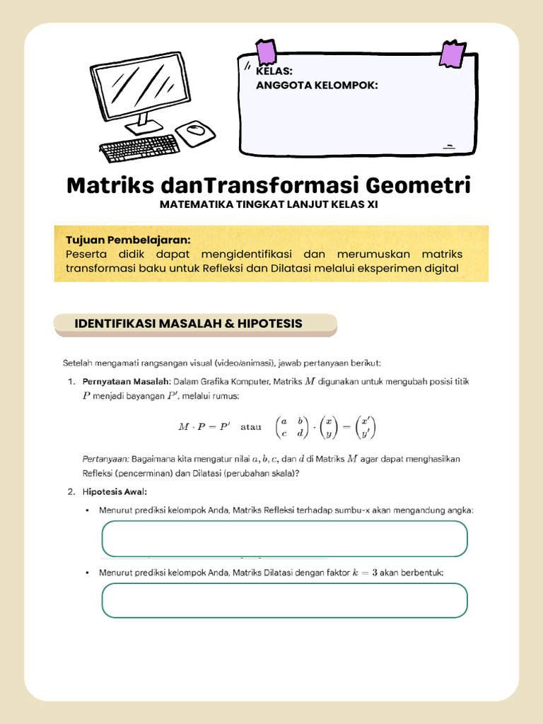 Matriks Transformasi Geometri Kelas XI | PDF