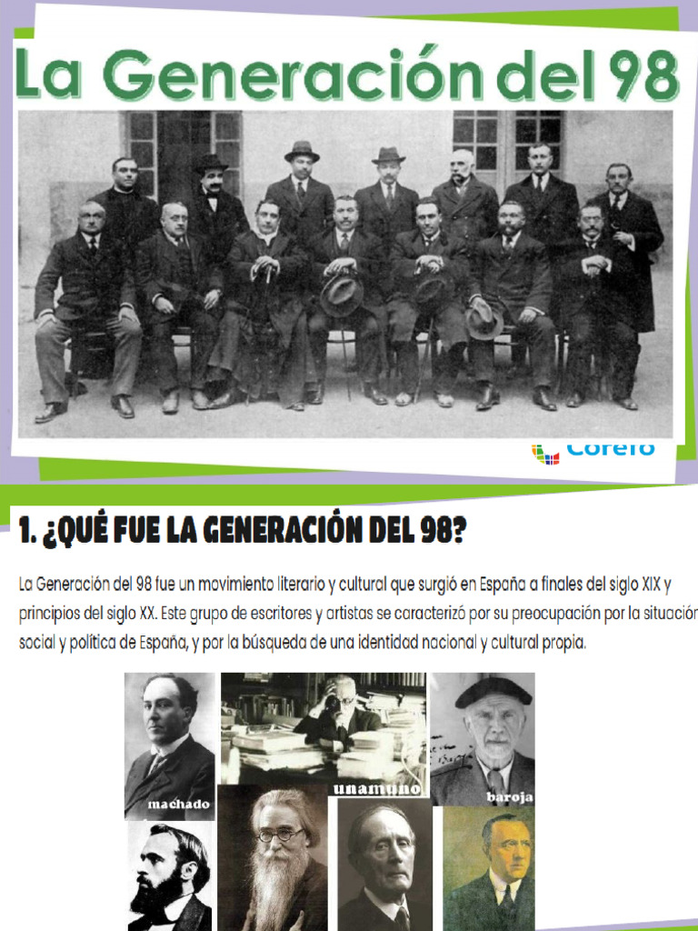 Características de la Generación del 98 | PDF
