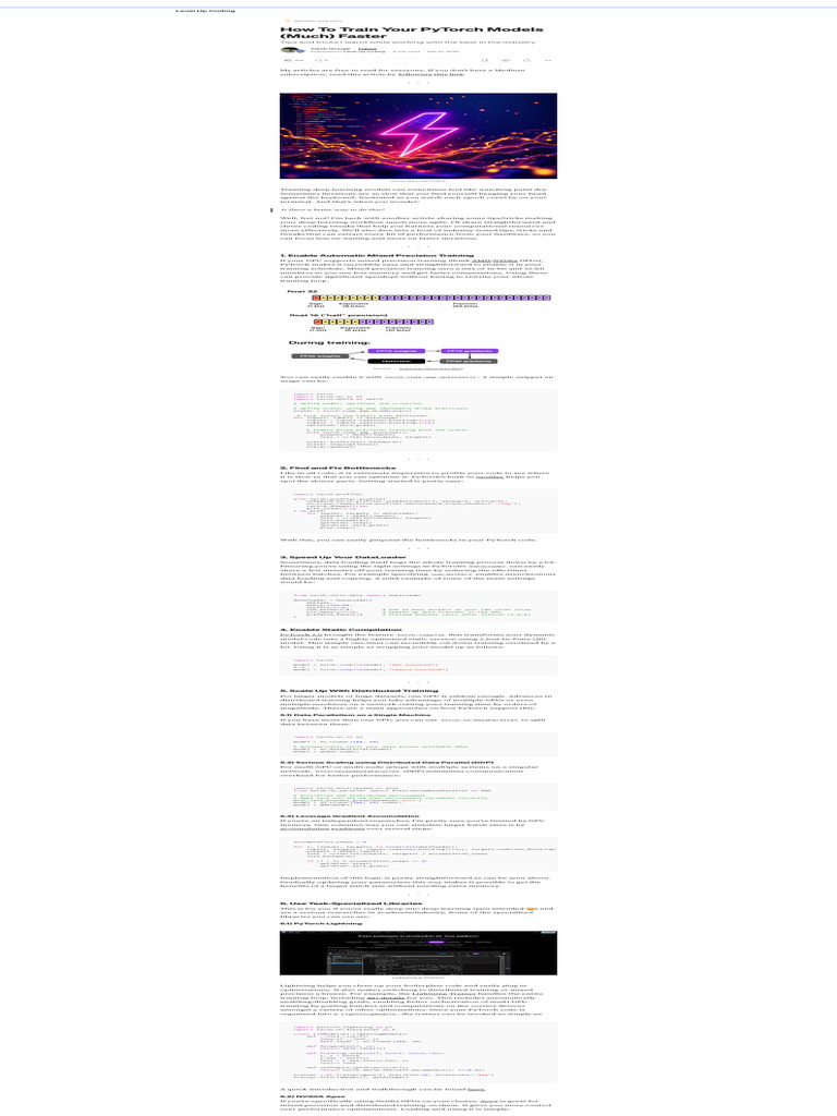 How To Train Your PyTorch Models (Much) Faster - by Sahib Dhanjal ...