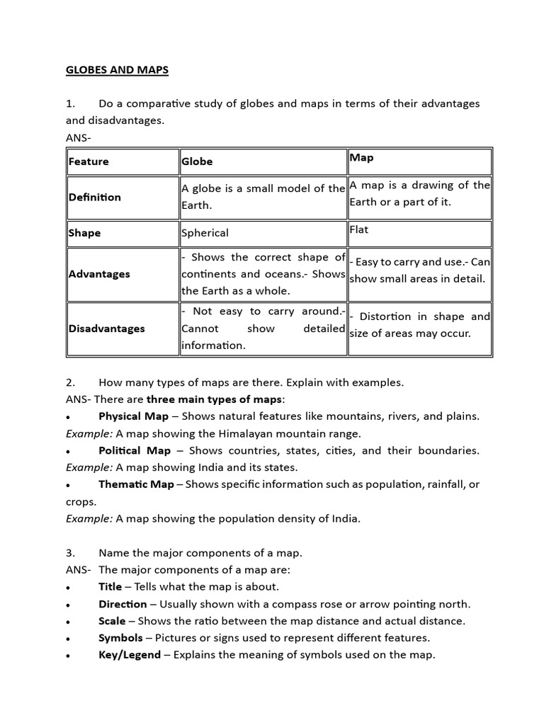 g5 - SST Copy Work - Globes and Maps | PDF