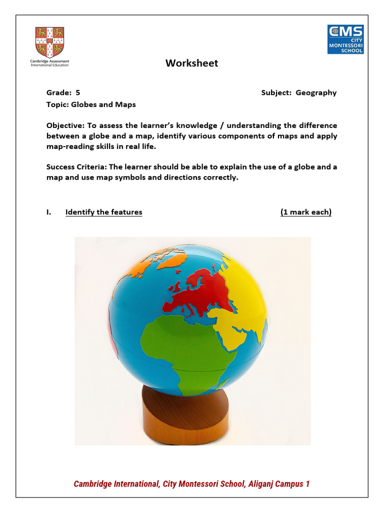 Geography Worksheet: Globes vs. Maps | PDF | Map | Geography