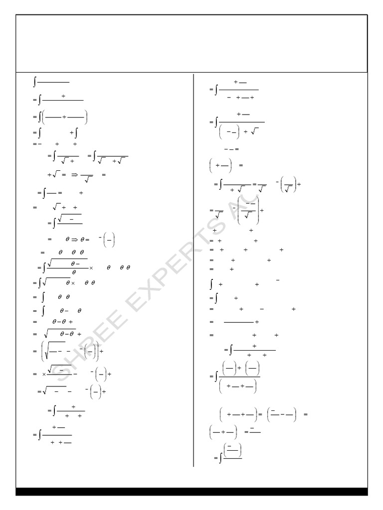 Indefinite Integration & Application of Definite Integration Solution ...
