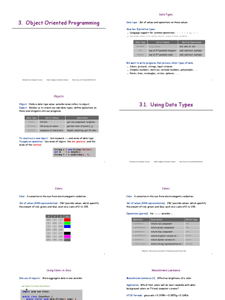 Object Oriented Programming: Data Types | PDF | Data Type | String (Computer Science)