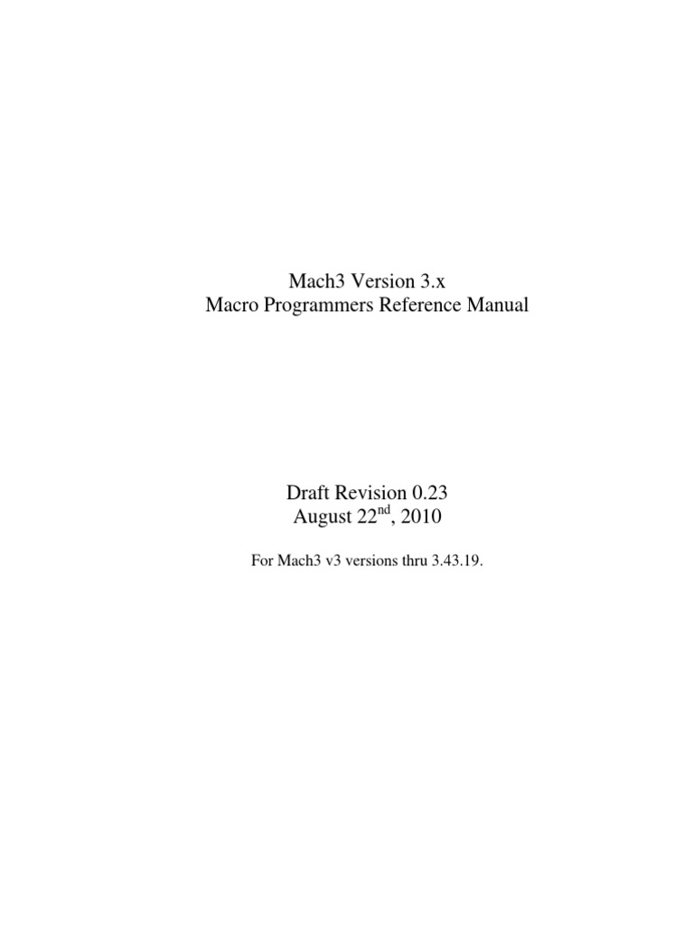 Mach3 Macro Programming Guide | PDF | Parameter (Computer Programming ...