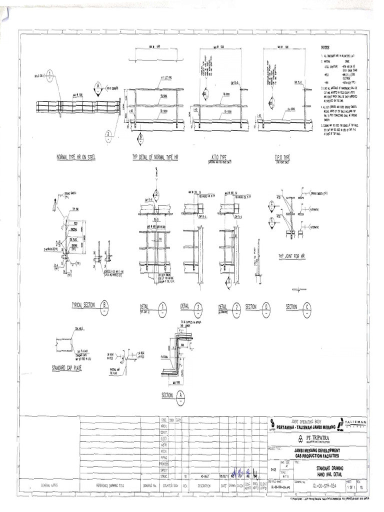 18. GL-00-STR-054 Rev.10 Standard Drawing Handrail Detail | PDF
