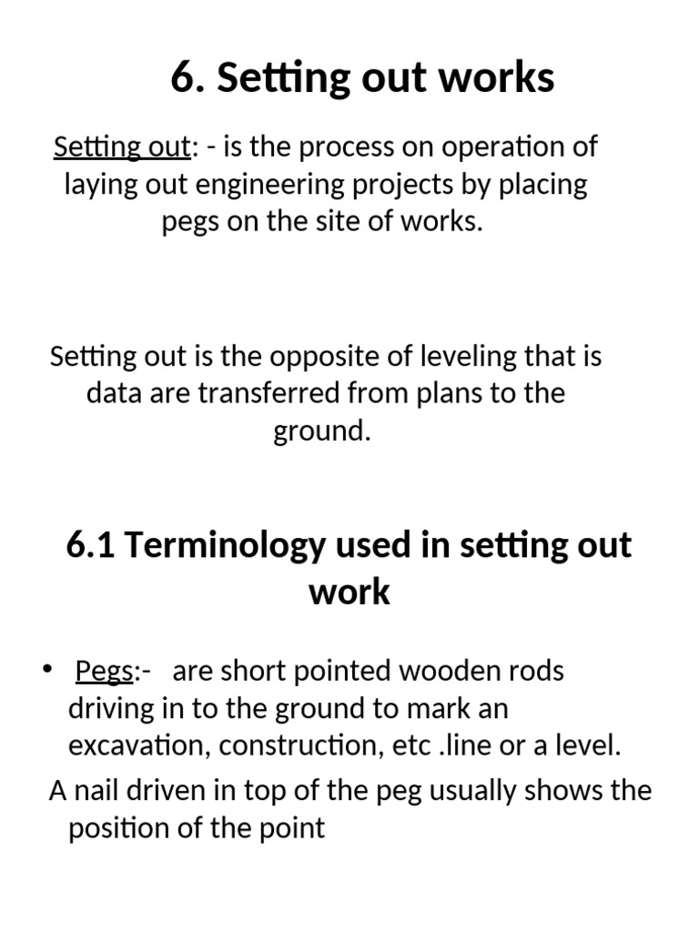 Setting Out Works | PDF