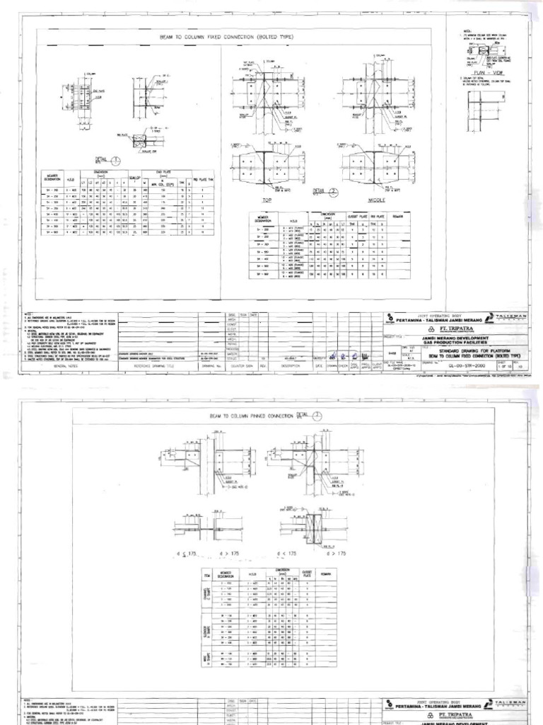 GL-00-STR-2000 Rev.10 Stand Drawing For Platform Beam To Column Fixed ...