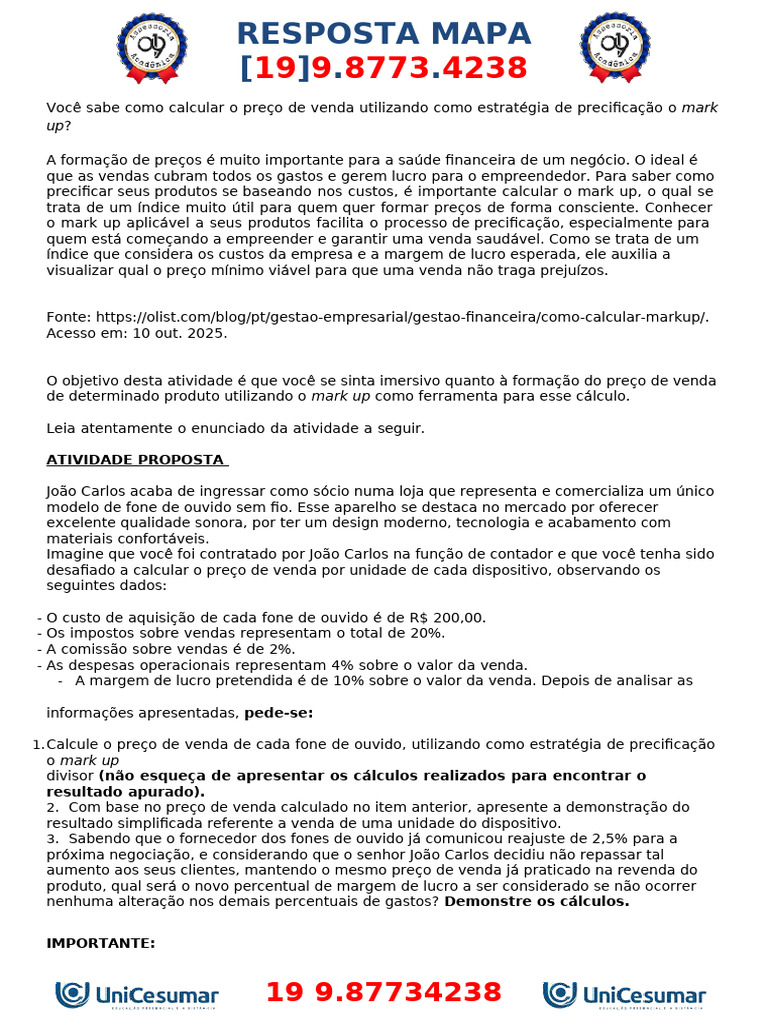 Você Sabe Como Calcular o Preço de Venda Utilizando Como Estratégia de ...