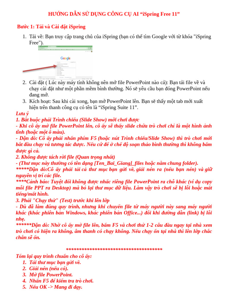 Hướng Dẫn Sử Dụng Công Cụ Ai "i Spring Free 11" | PDF