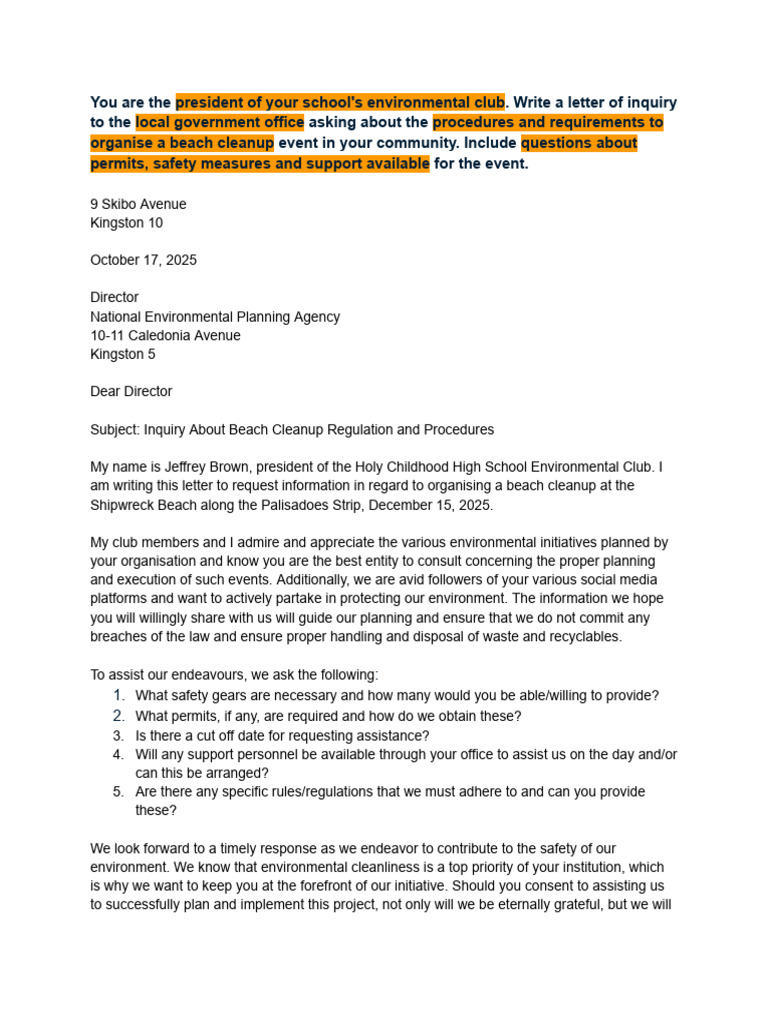 Letter of Request Sample | PDF