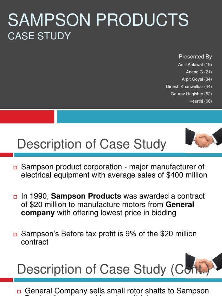 Sampson Products Case Study Analysis | PDF | Supply Chain | Prices