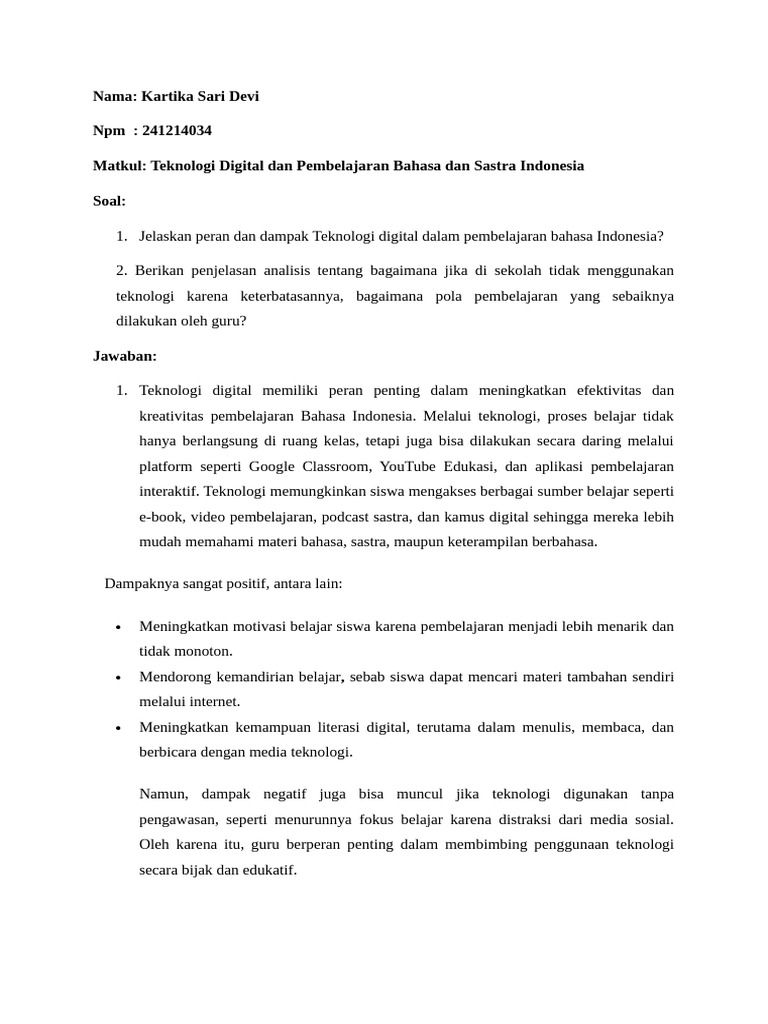 Tugas Kartika Sari Devi | PDF